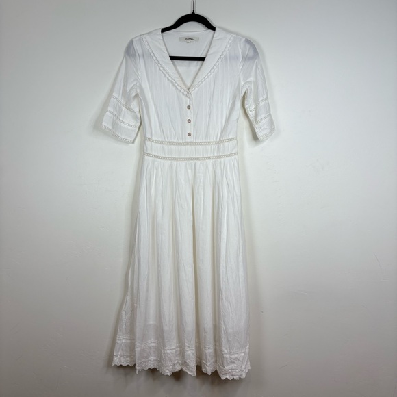 Simple Retro | Dresses | Simple Retro Fiona White Cotton Midi Dress ...